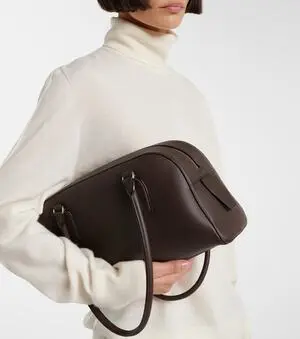 THE ROW E/w India Leather Shoulder Bag - Brown