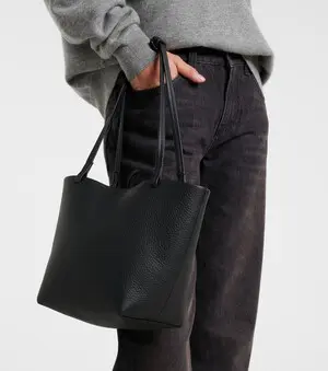 THE ROW Park Medium Leather Tote Bag - Black