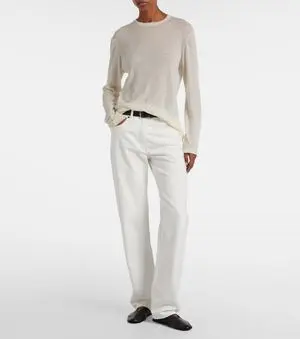 THE ROW Amia Cashmere Sweater - Beige