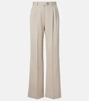 Pleated Wool Gabardine Pants