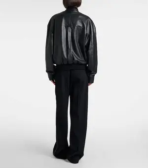 THE ROW Eleonora Leather Bomber Jacket
