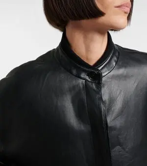 THE ROW Eleonora Leather Bomber Jacket