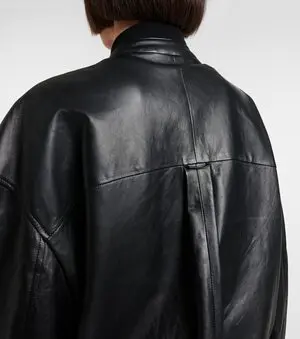 THE ROW Eleonora Leather Bomber Jacket