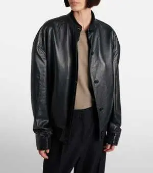 THE ROW Eleonora Leather Bomber Jacket