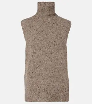 THE ROW Merilas Cashmere Turtleneck Top - Brown
