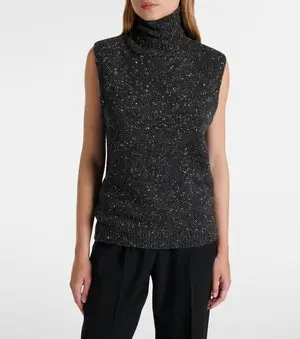 THE ROW Merilas Cashmere Turtleneck Top - Grey
