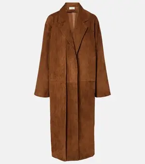 THE ROW Serenis Suede Coat - Brown