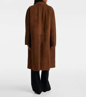 THE ROW Serenis Suede Coat - Brown