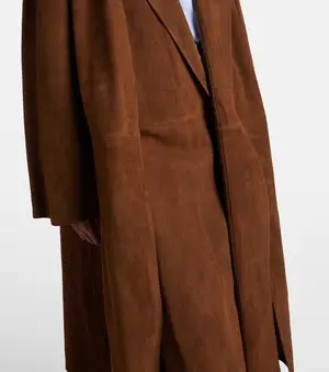 THE ROW Serenis Suede Coat - Brown