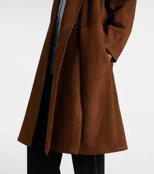 THE ROW Serenis Suede Coat - Brown