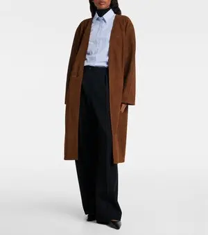 THE ROW Serenis Suede Coat - Brown