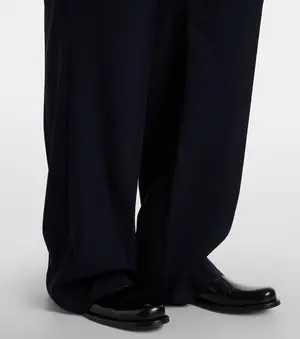 THE ROW Virgil Wool Gabardine Wide-leg Pants - Blue