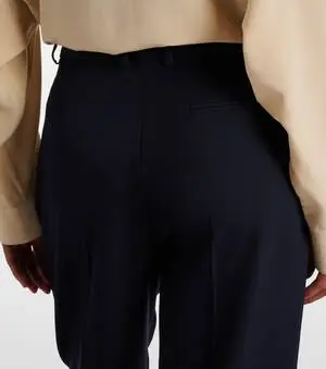 THE ROW Virgil Wool Gabardine Wide-leg Pants - Blue