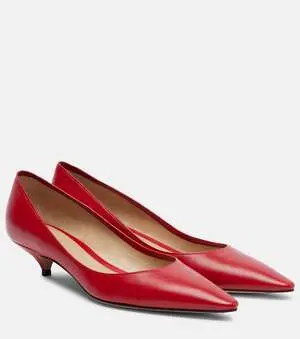 THE ROW Liisa Leather Pumps - Red