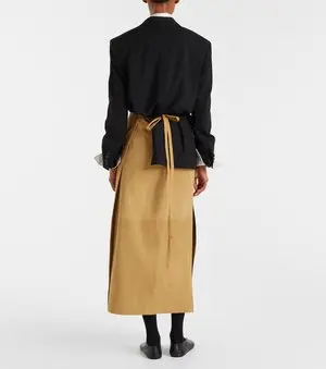 THE ROW Danas Suede Wrap Skirt - Beige