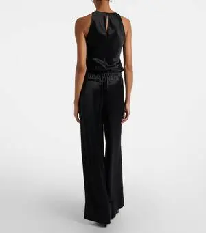 JOSEPH Dijon Satin Wide-leg Pants - Black