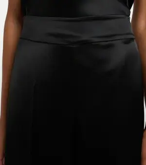 JOSEPH Dijon Satin Wide-leg Pants - Black