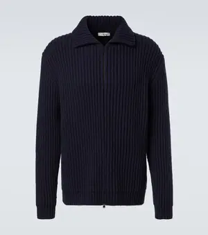 THE ROW Hornby Cashmere Zip-up Cardigan - Blue