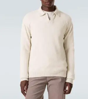 THE ROW Leach Cashmere Polo Sweater - Beige
