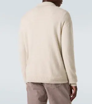 THE ROW Leach Cashmere Polo Sweater - Beige