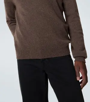 THE ROW Leach Cashmere Polo Sweater - Brown
