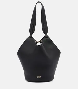 Khaite Lotus Mini Leather Tote - Black