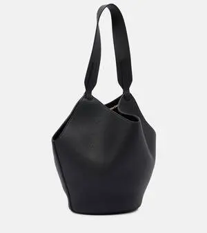 Khaite Lotus Mini Leather Tote - Black