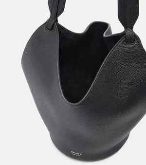 Khaite Lotus Mini Leather Tote - Black