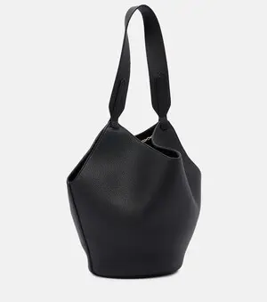 Khaite Lotus Mini Leather Tote - Black