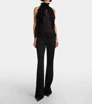 Alexander McQueen Low-rise Flared Wool Pants