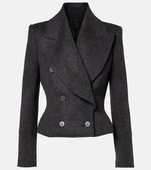 Alexander McQueen Double-breasted Wool Jacket - Grey