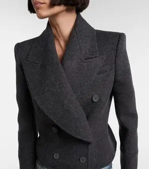 Alexander McQueen Double-breasted Wool Jacket - Grey