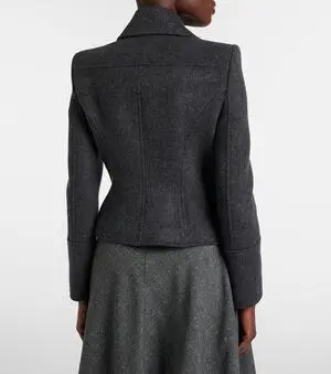 Alexander McQueen Double-breasted Wool Jacket - Grey
