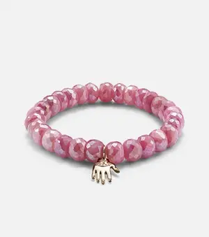 SYDNEY EVAN 14kt Bracelet With Moonstones And Diamonds - Pink