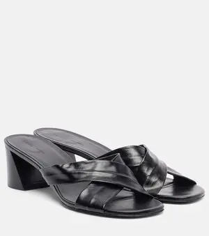 Khaite Liria 55 Leather Mules - Black