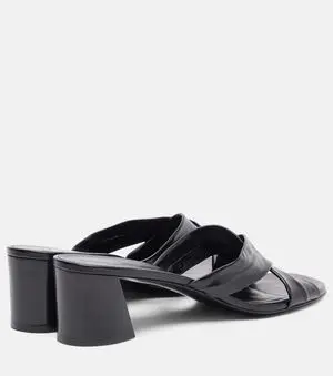 Khaite Liria 55 Leather Mules - Black
