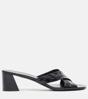 Khaite Liria 55 Leather Mules - Black