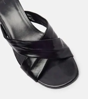 Khaite Liria 55 Leather Mules - Black
