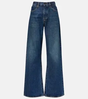 FRAME Loose Low-rise Wide-leg Jeans - Blue