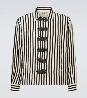 Men's White Black Striped Shirts