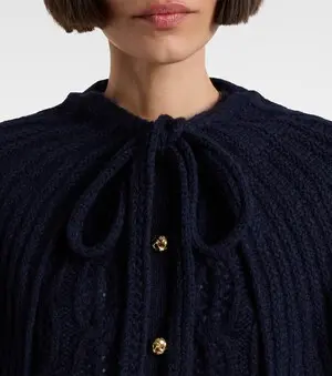 FRAME Caped Wool-blend Cardigan - Blue