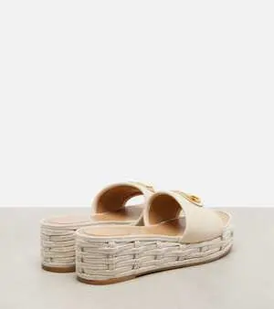 Valentino Garavani Vlogo Leather Platform Slides