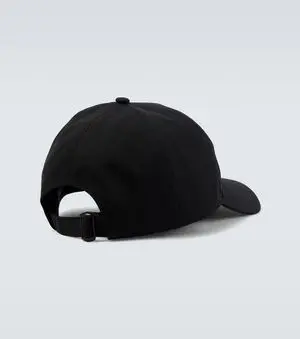 Moncler Logo Cotton Gabardine Baseball Cap - Black