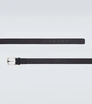 Zegna Triple Stitch Leather Belt