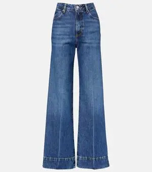 FRAME Slice High-rise Flared Jeans - Blue