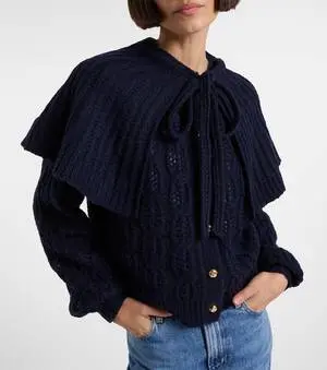 FRAME Caped Wool-blend Cardigan