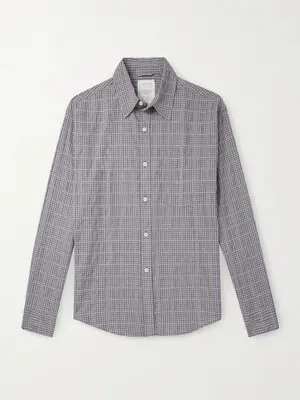 MFPEN Executive Checked Textured Cotton-blend Shirt