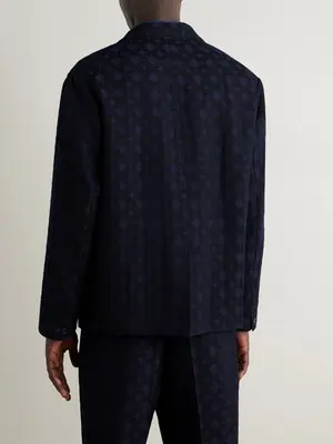Blue Blue Japan Shippou Cotton And Wool-blend Jacquard Suit Jacket