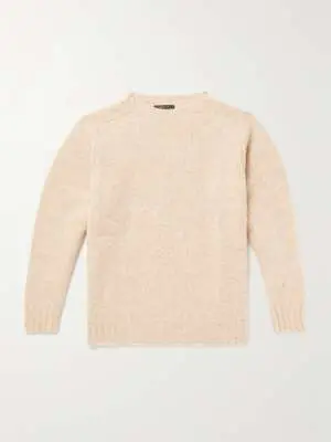 BEAMS Shaggy Bernard Wool Sweater - Beige