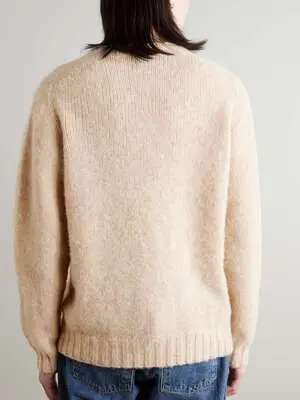 BEAMS Shaggy Bernard Wool Sweater - Beige